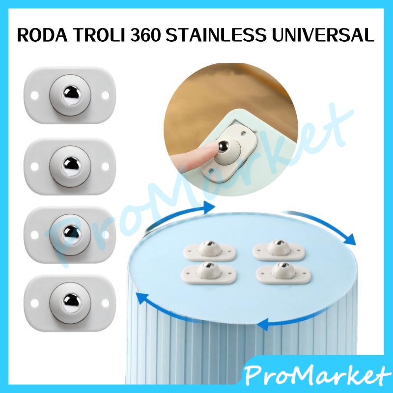 Jual PRO Roda Tempel Stainless 360 Derajat Putar Serbaguna Roda Storage ...