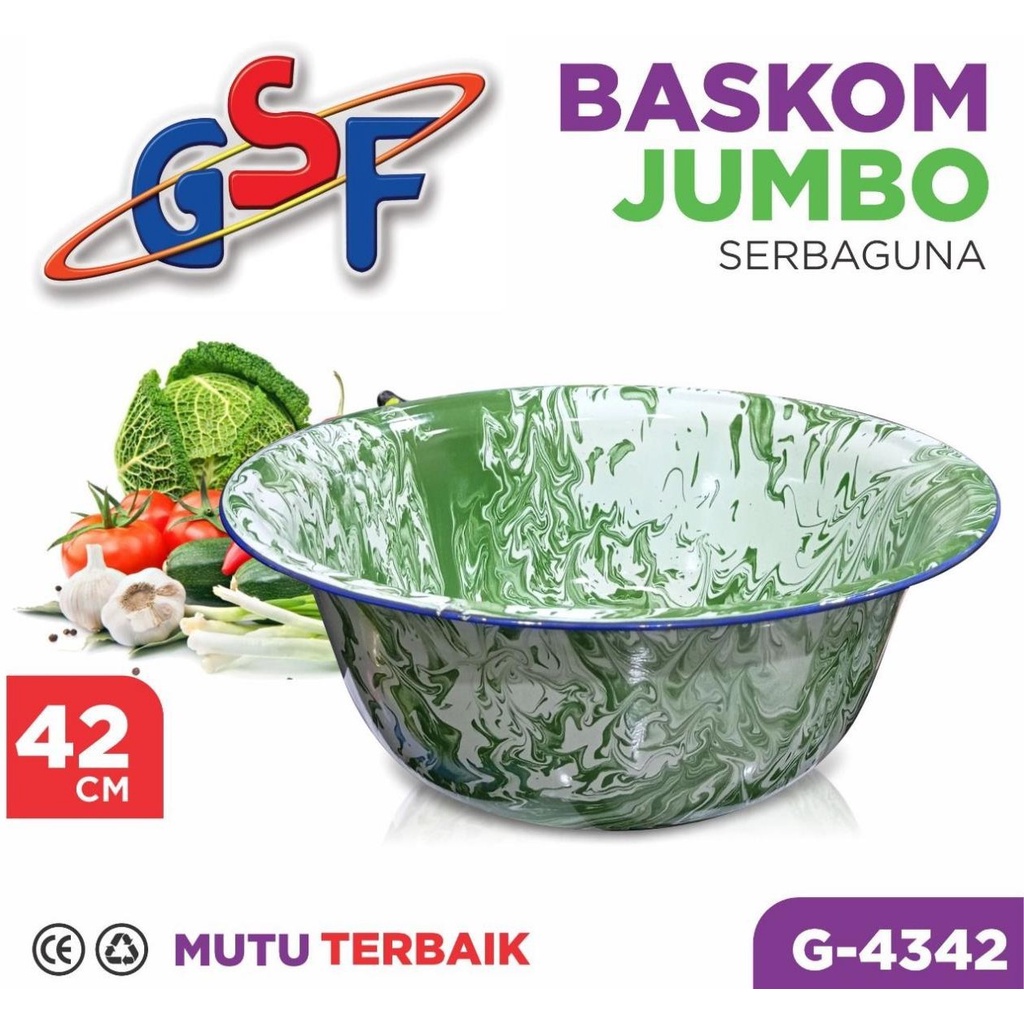 Jual BASKOM ENAMEL JUMBO 42cm GSF G-4342 / BASKOM SERBAGUNA LURIK ...