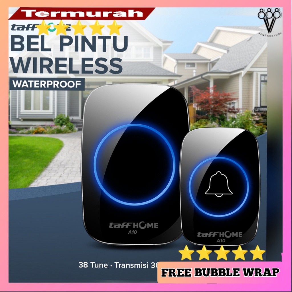 Jual Bel Rumah Tanpa Kabel Bell Pintu Wireless Remote Doorbell 38 Nada ...
