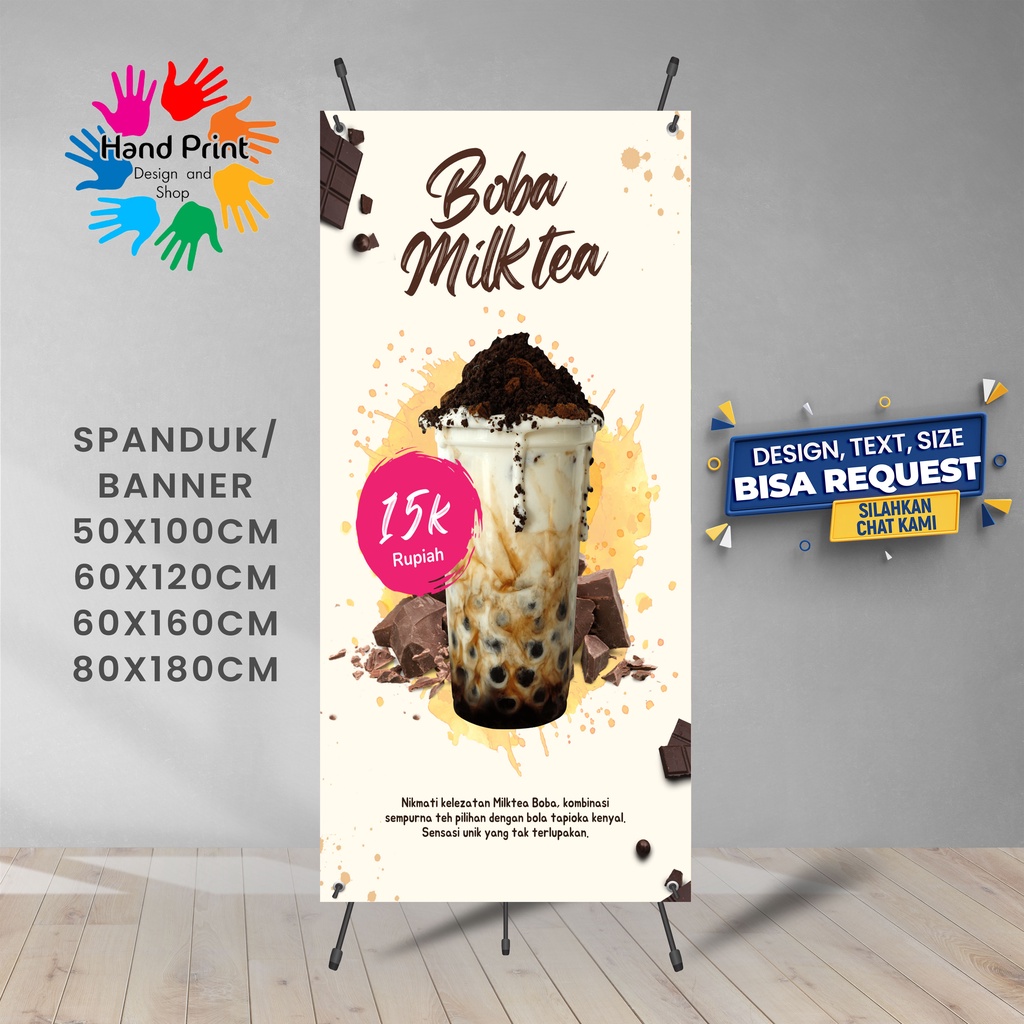 Jual SPANDUK BANNER Minuman Boba Varian Rasa Coklat Kekinian Viral Bisa ...