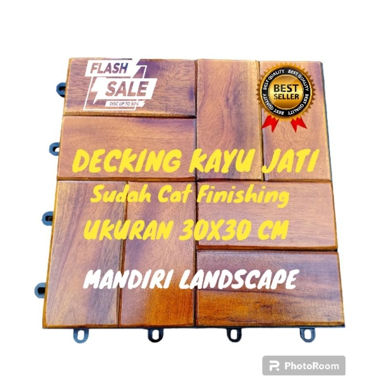 Jual Decking Tile Lantai Kayu Jati Sudah Finishing 30cm x 30cm ...