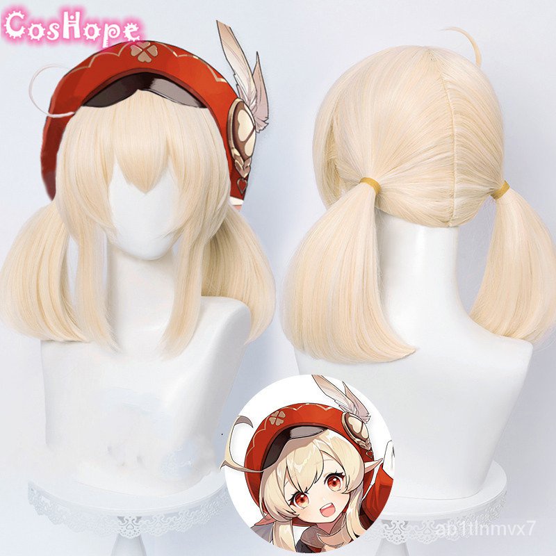Jual Genshin Impact Cosplay Klee 45CM Wig Golden Wig Anime Wigs Heat ...