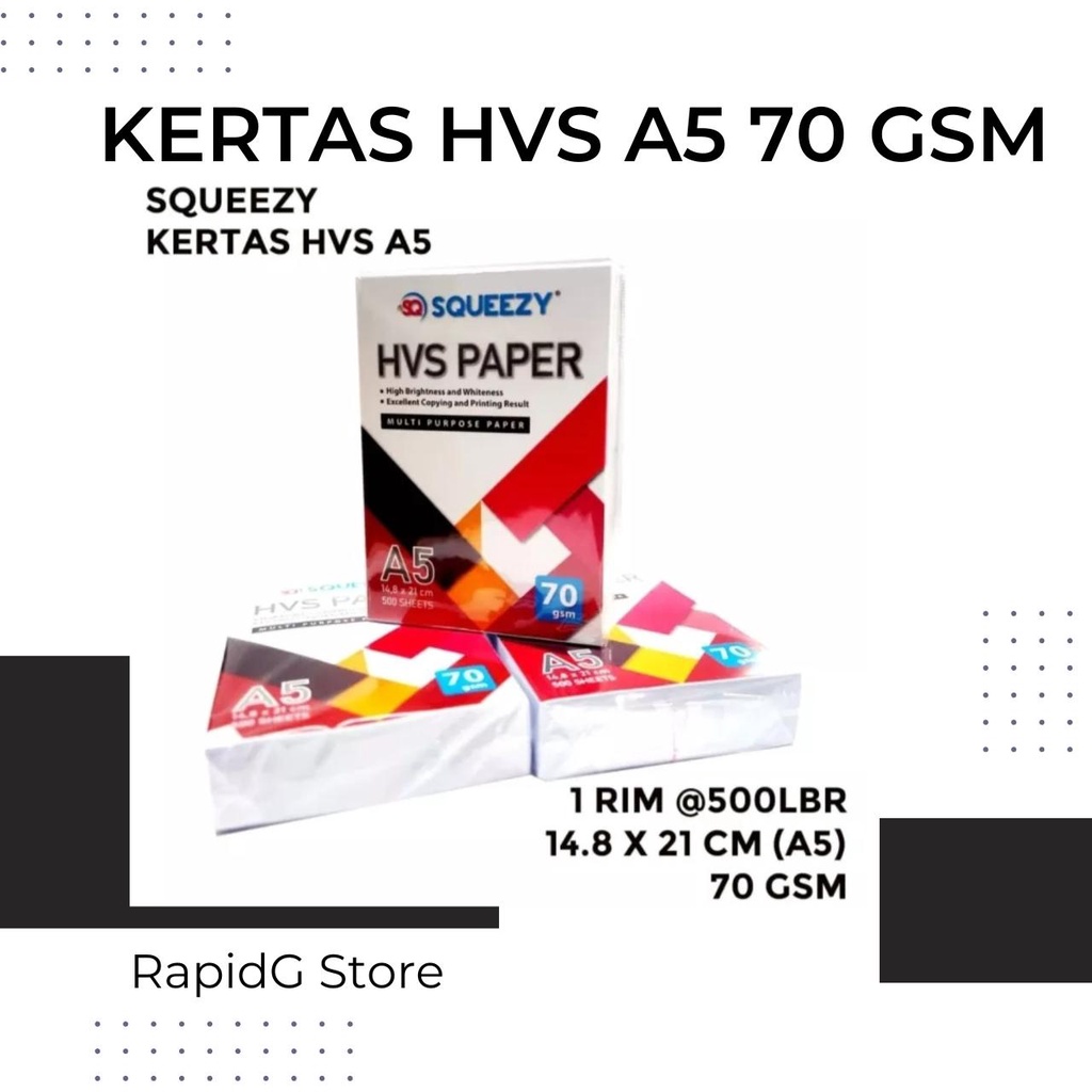Jual Kertas HVS A5 70 Gram (210MM X 148 MM) Untuk Mencetak Label dan ...