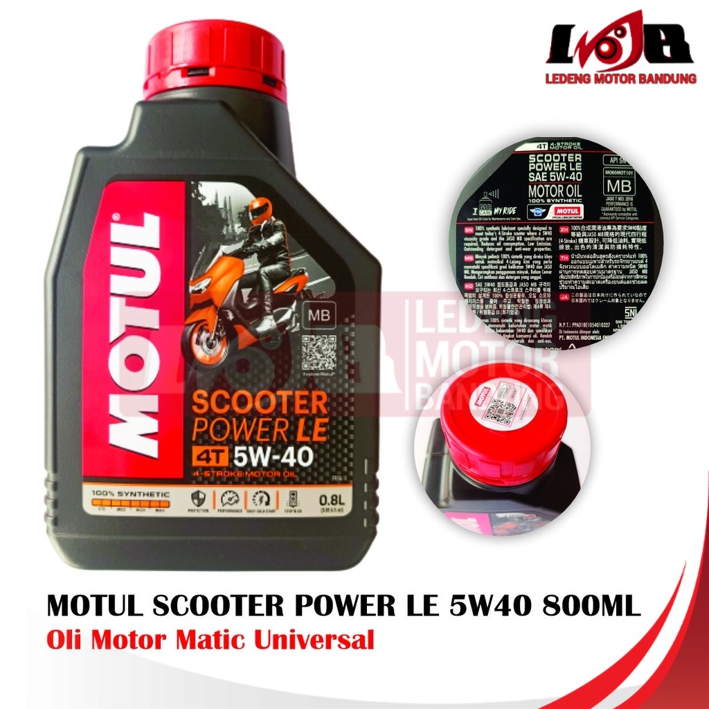 Jual Motul Scooter Power LE 5W40 Oli Motor Matic Oil Synthetic 800ml ...