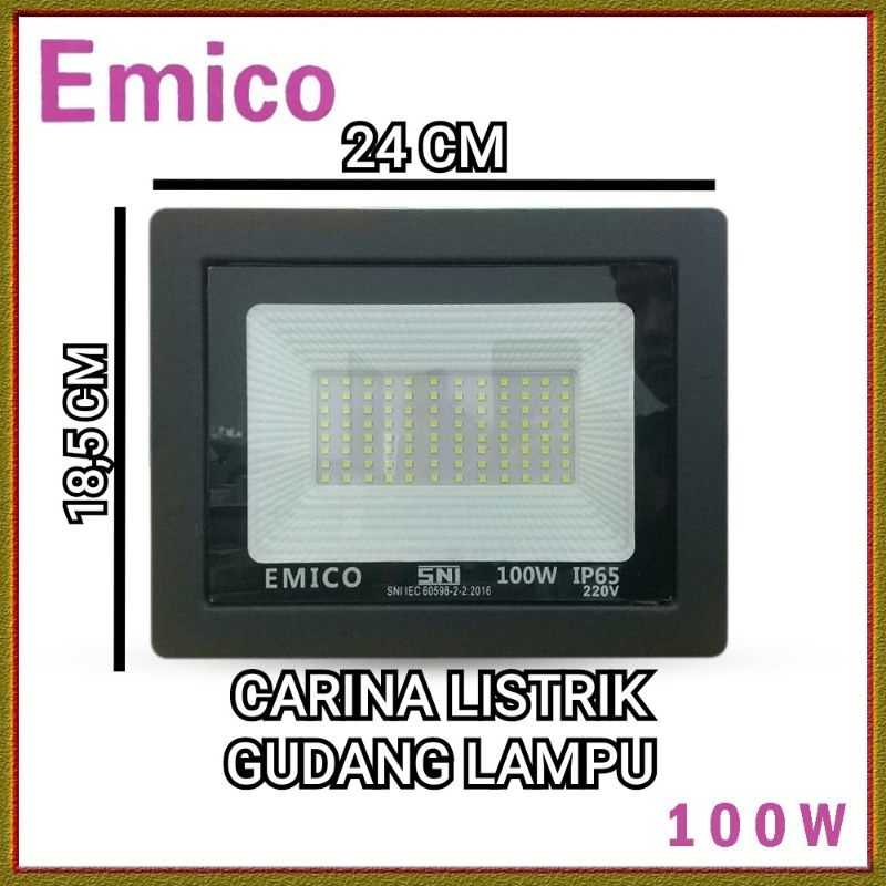 Jual EMICO Lampu sorot led 100w lampu led flood light 100 watt led tembak outdoor SNI | Shopee ...