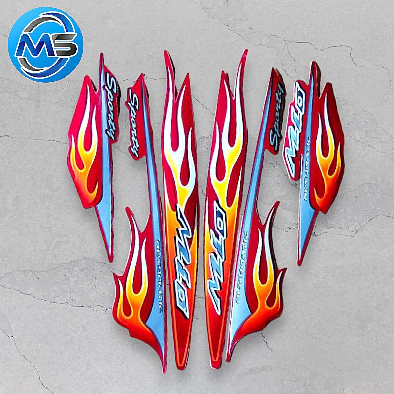 Jual Stiker Striping Motor Mio Sporty Api 2006 Merah Sticker Lis Body ...