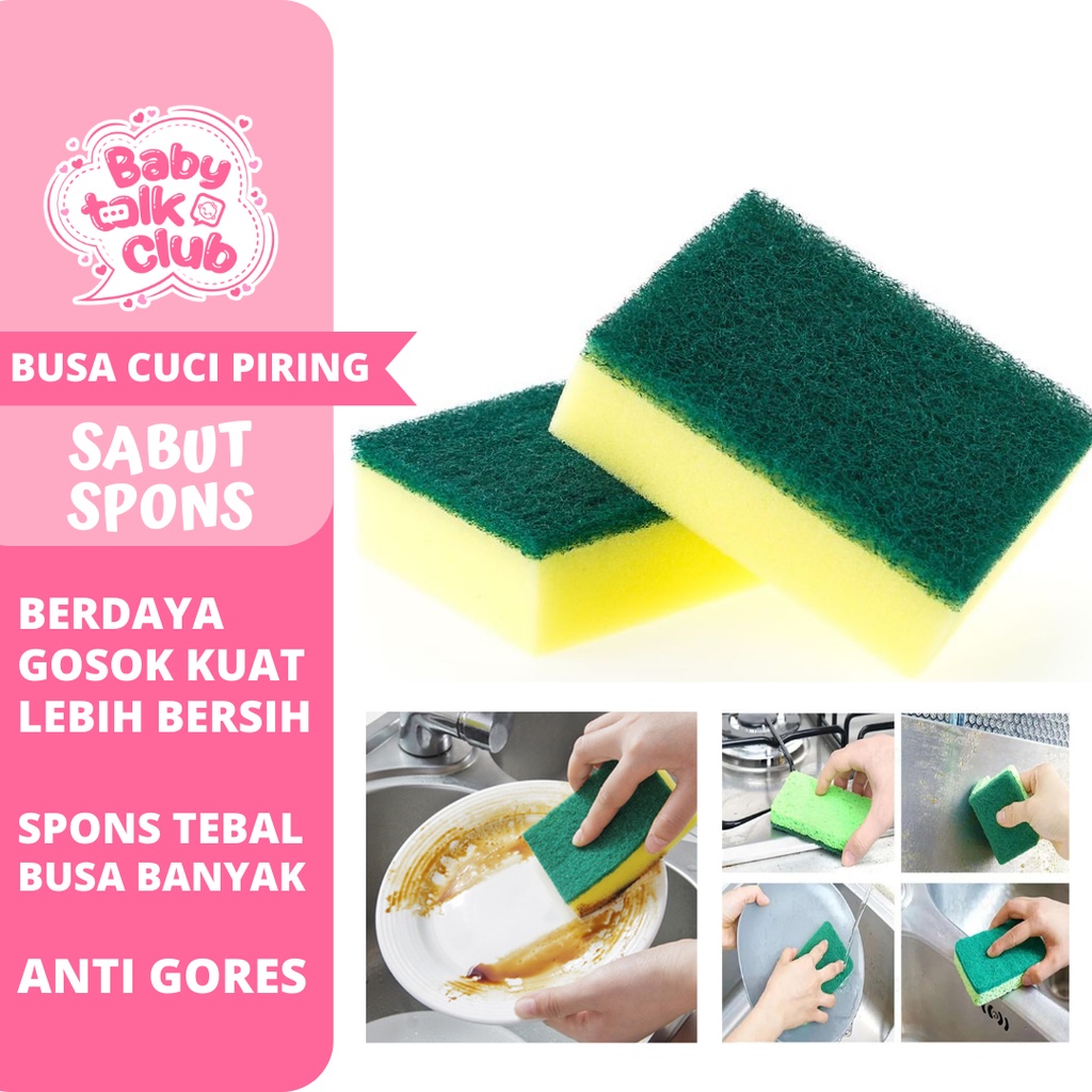 Jual Sabut Spons Sponge Cuci Piring 2 Sisi Multifungsi Lap Dapur Z\2 ...