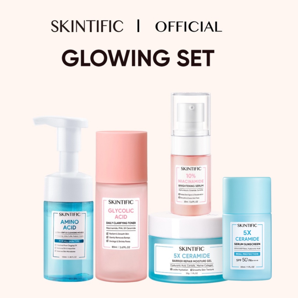 Jual SKINTIFIC 5 pcs Barrier Glowing set/ Acne set / barrier set ...
