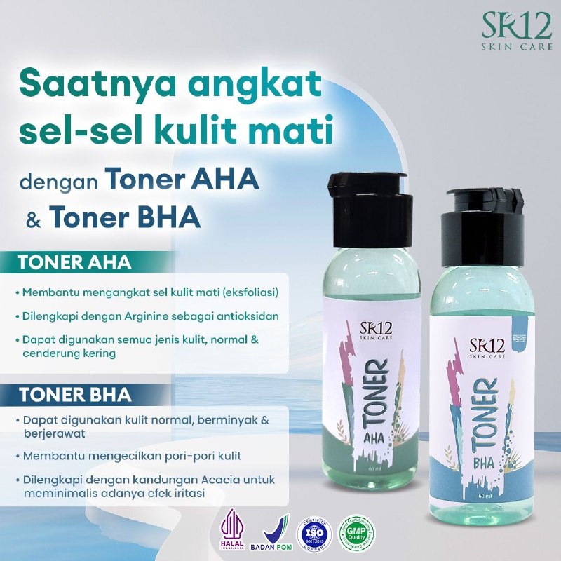 Jual SR12 Toner AHA dan TONER BHA 60ML BPOM / Eksfoliasi Eksfoliator Flek Hitam / Mengangkat Sel ...