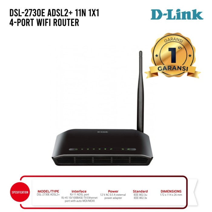 Jual ROUTER D-LINK DSL-2730E ADSL2+ 11n 1x1 4-port wifi router | Shopee ...