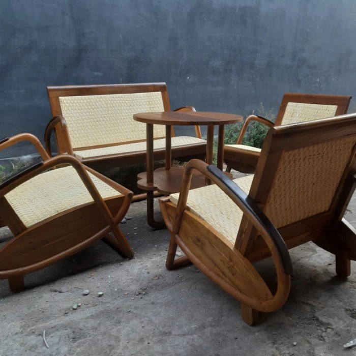 Jual Kursi Rotan Perahu Klasik Fullset (Free Ongkir Jawa) | Shopee ...