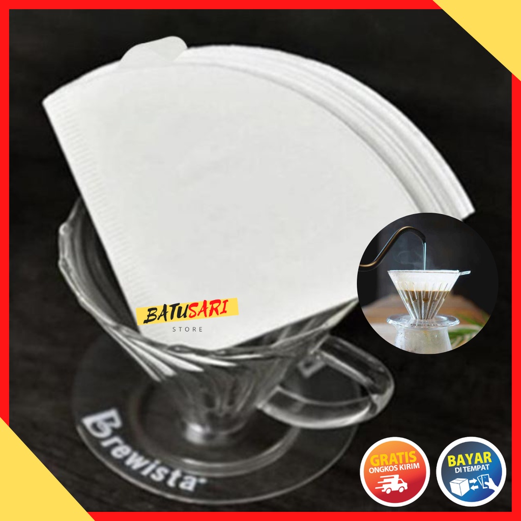 Jual Kertas Saringan Kopi Filter Paper V60 Bulat Tanpa Ampas 1-2 Cups ...