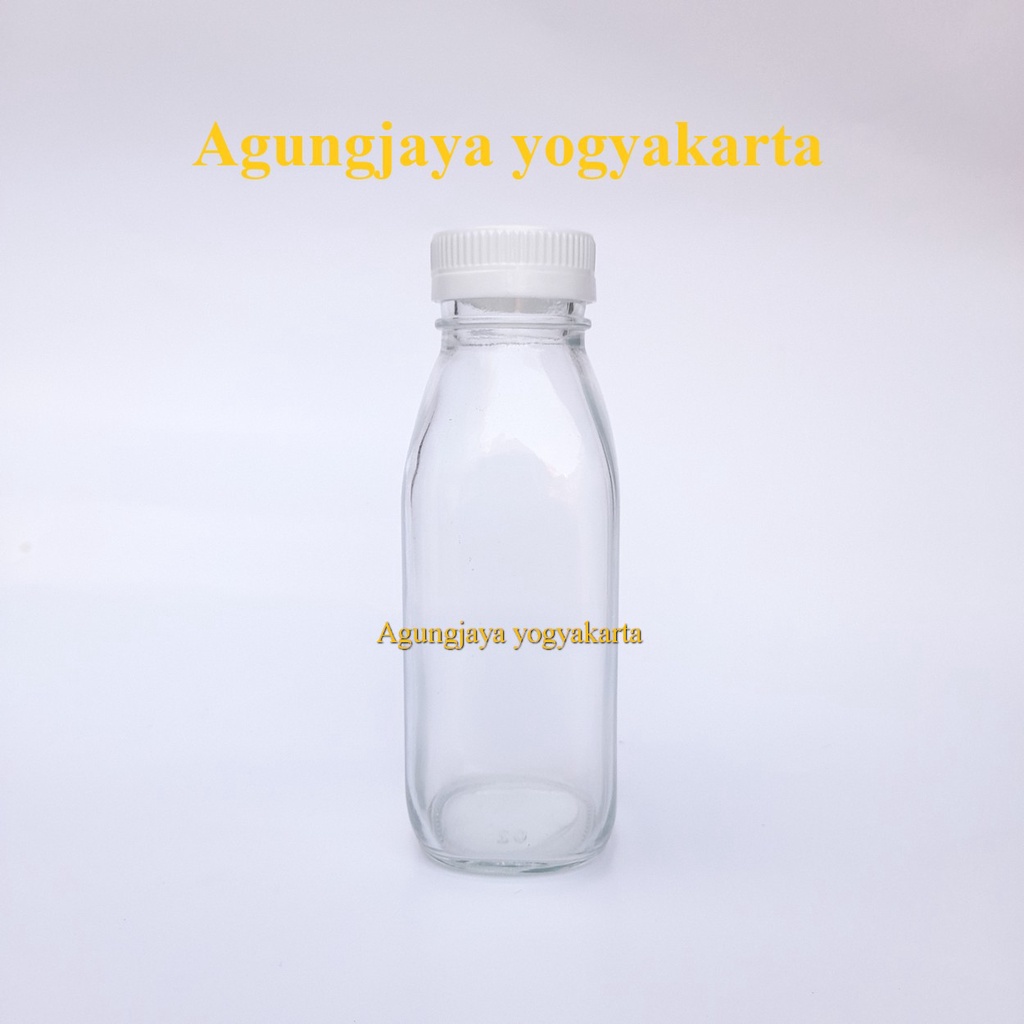 Jual Botol Kaca 300 ml Square Clear Ori / Botol Kaca Food / Botol Kaca ...