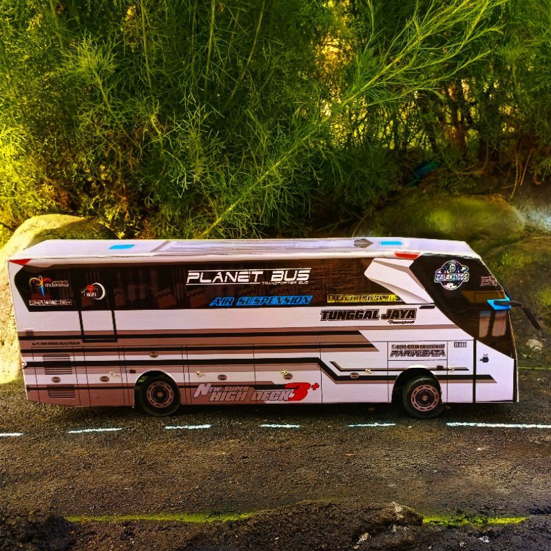 Jual Miniatur Bus Telolet 30 Nada Basuri AKAP Dobel deker panjang 40 cm ...