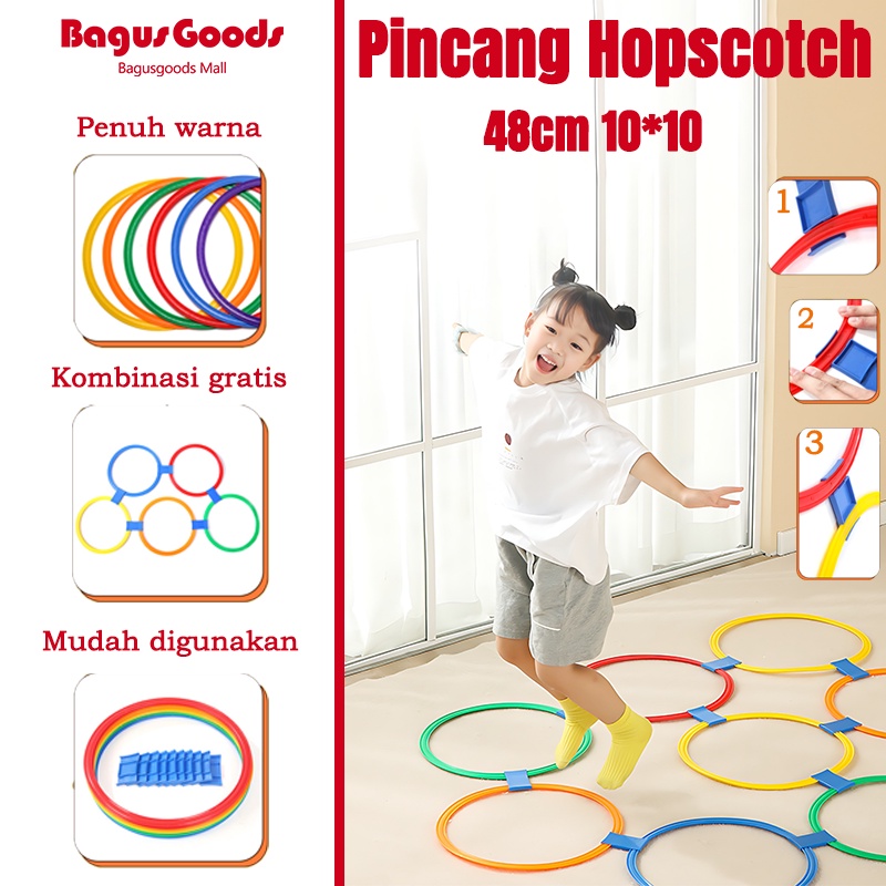 Jual 10 pcs Hopscotch Ring/ Mainan Edukasi Anak /Mainan Jingkat Pincang ...