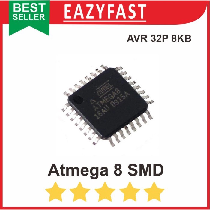 Jual IC Atmel Atmega AT Mega 8 SMD Atmega8 Chip AVR Micro Controller uC ...