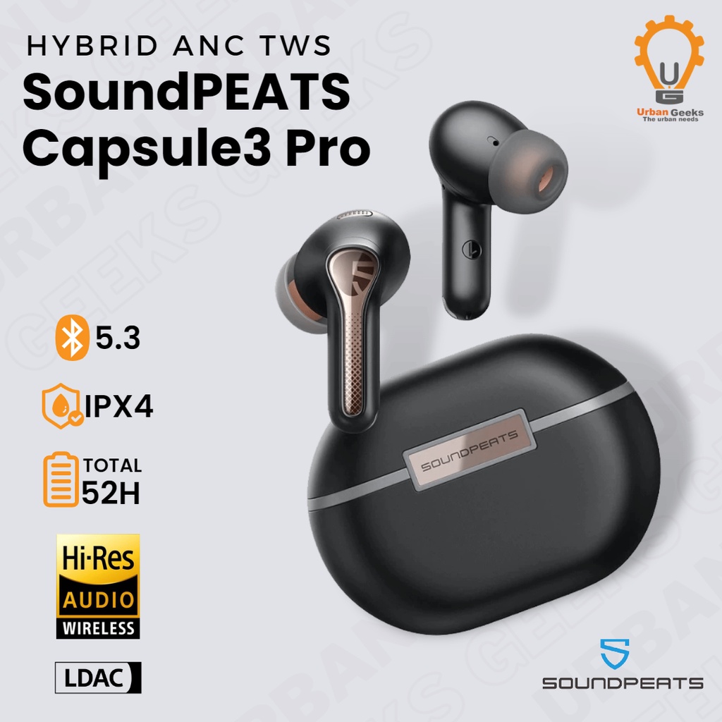 Jual Earphone Wireless ANC SoundPEATS Capsule 3 Pro TWS with LDAC Audio ...