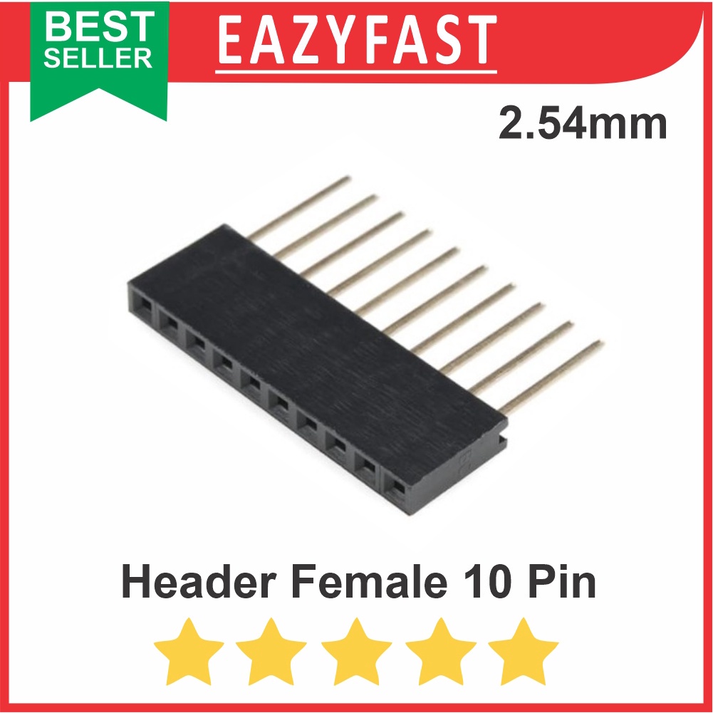 Jual Pin Header Male Female Long 10 Pin 10P Stackable Arduino Shield PCB | Shopee Indonesia