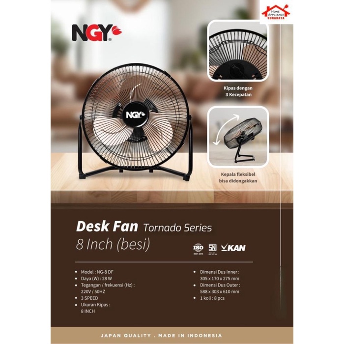 Jual Nagoya Desk Fan 8 Inch Tornado NG-8DF | Shopee Indonesia