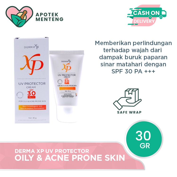 Jual Derma XP UV Protector Cream SPF 30 - Sunscreen For Oily and Acne ...