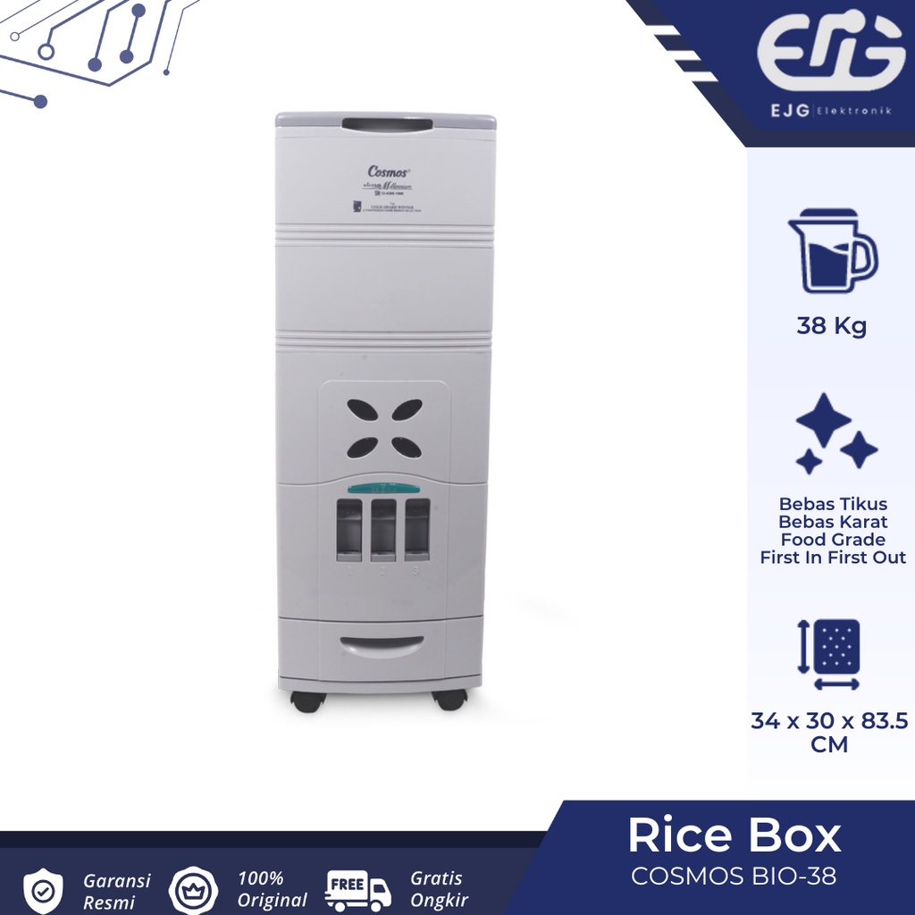 Jual Rice Box Cosmos BIO38 / BIO 38 / Tempat Penyimpanan Beras Cosmos ...