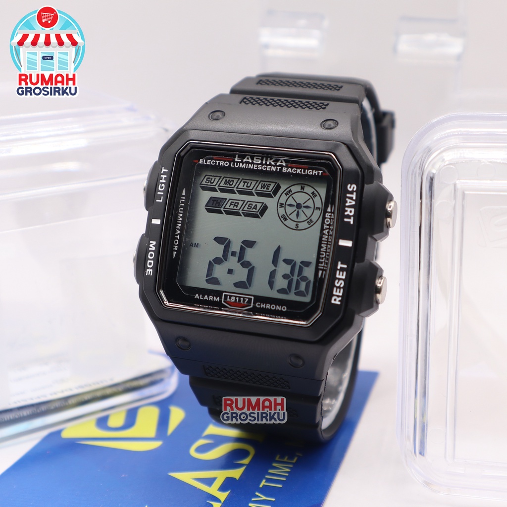 Jual BONUS BOX Jam Tangan Pria Digital Lasika Original 8117 Hitam Sport ...