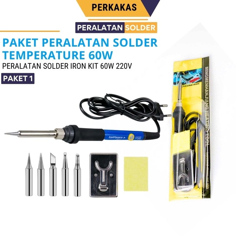 Jual Paket Lengkap Solder Listrik Otomatis 60 Watt dengan 5 pcs Ujung Solder Kecil dan ...
