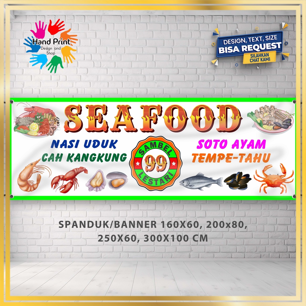 Jual Spanduk Banner MMT Warung Makan Pecel Lele & Seafood Bisa Request ...