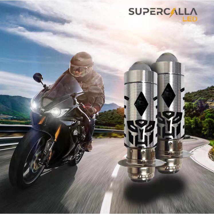 Jual Supercalla Lampu LED Motor H6 LASER 2 WARNA AC DC Bohlam LED High ...