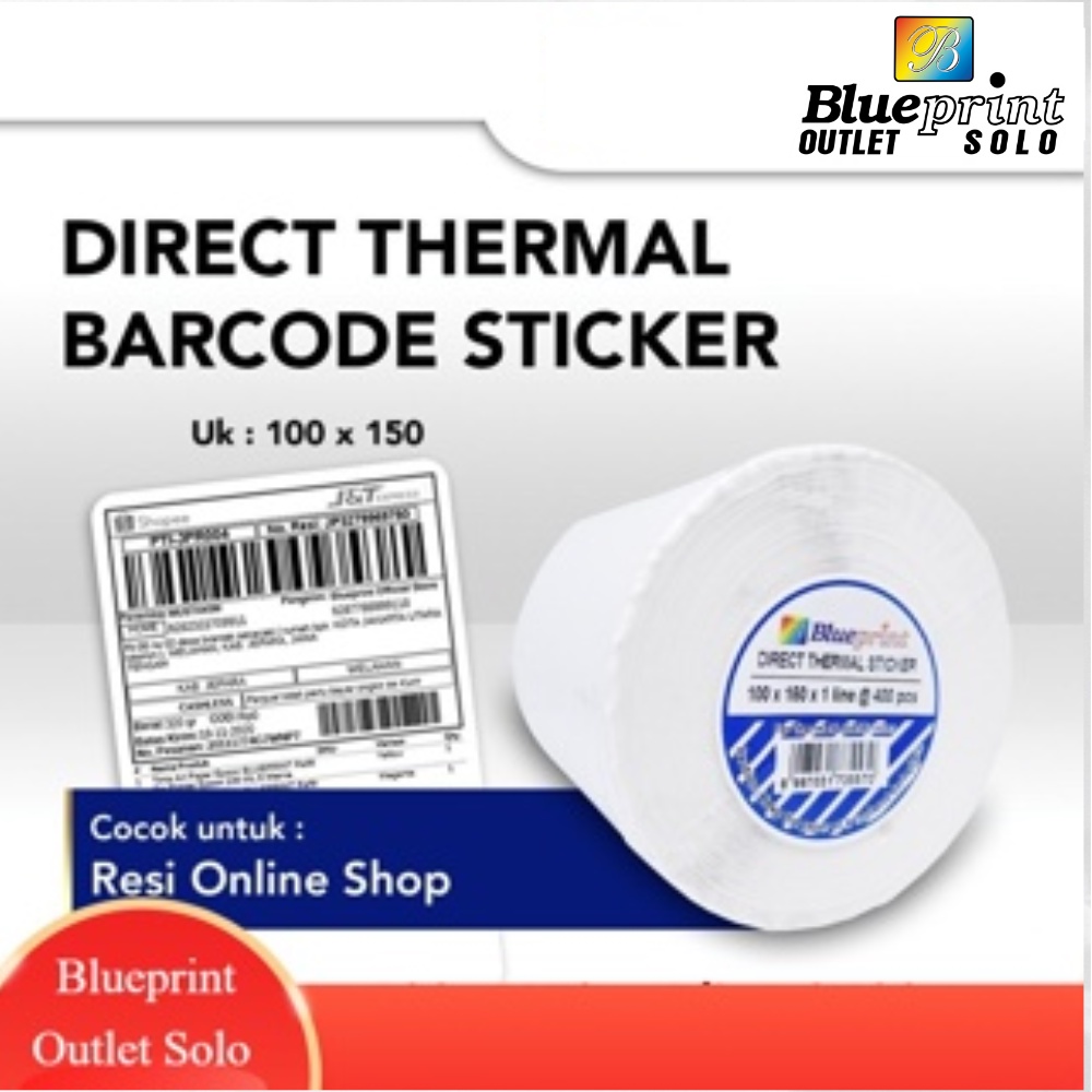 Jual SW MALL Direct Thermal Sticker Label 100 x 150mm isi 400 Blueprint ...