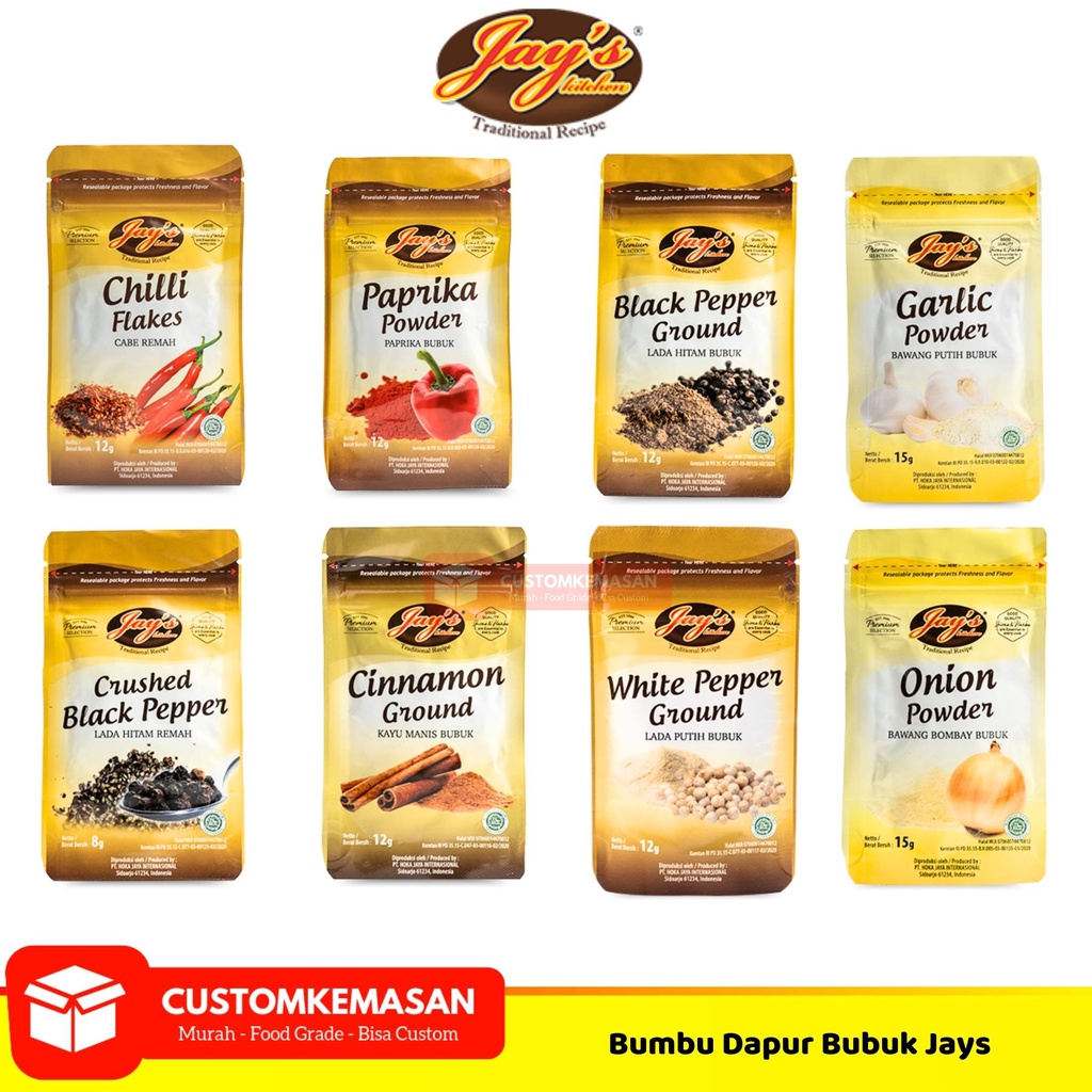 Jual Bumbu Dapur Bubuk Jay's / Cabai Bubuk / Paprika Bubuk / Bawang ...