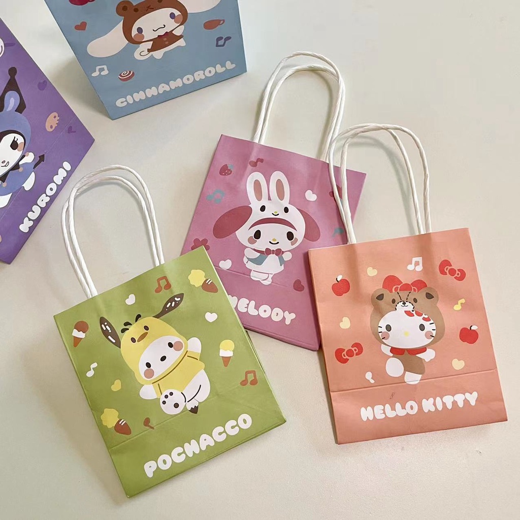 Jual PAPER BAG KERTAS KRAFT MINI POLA KARTUN SANRIO FAMILY / TAS KADO ...