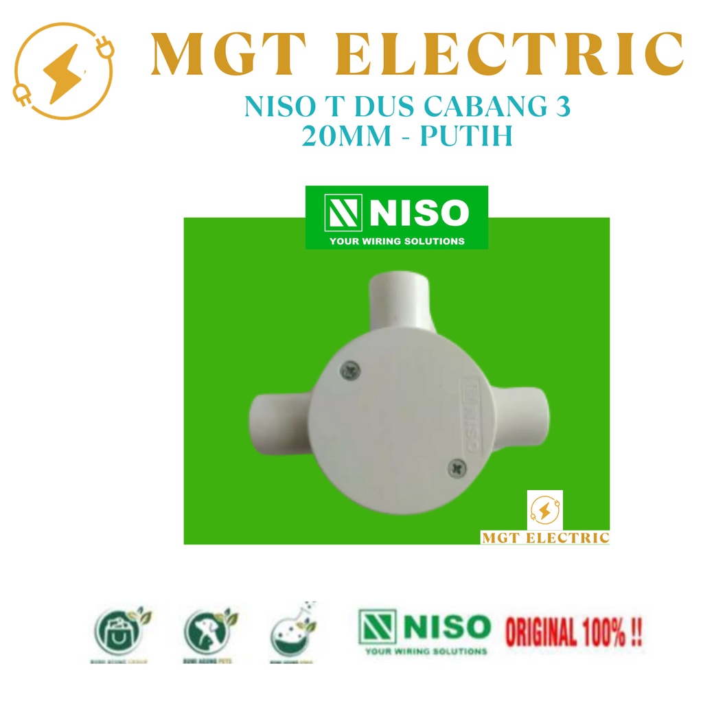 Jual NISO T DUS CABANG 3 - 20MM - Putih | Shopee Indonesia