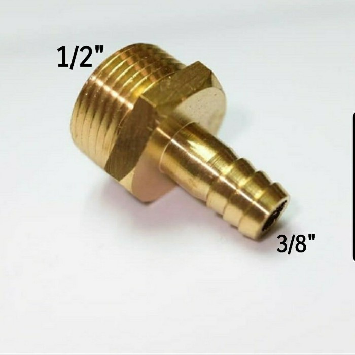 Jual Neple Selang 1/2 x 3/8 / Nepel / Sambungan Selang Kuningan 1/2 x 3 ...