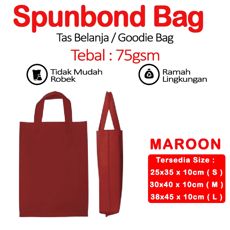 Jual Spunbond BAG Goodie Bag Tas Belanja Model Tali Handle Kantong Kain ...