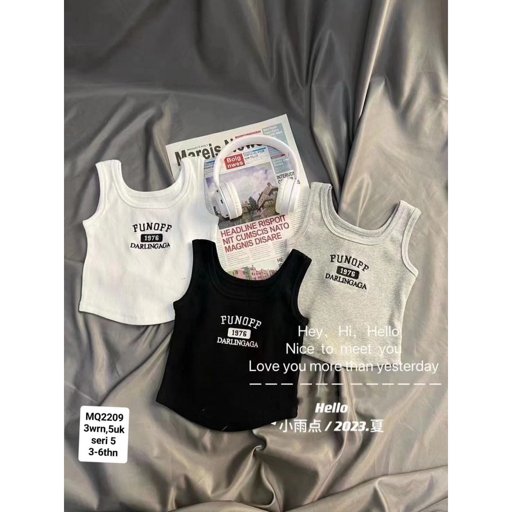 Jual Kid_malang - Baby Girl Tanktop Tank top Stripe Polos FunOff 1976 ...