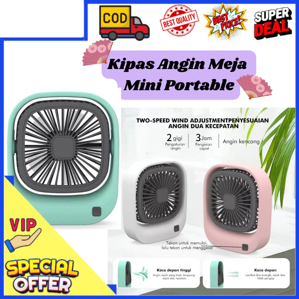Jual Kipas Angin Meja Mini Portable Kipas Angin Kecil Duduk Cas Murah ...