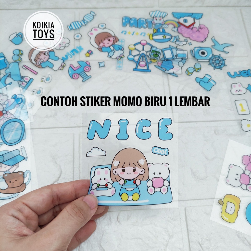 Jual Stiker lucu aesthetic isi 10 lembar stiker MOMO waterproof ...