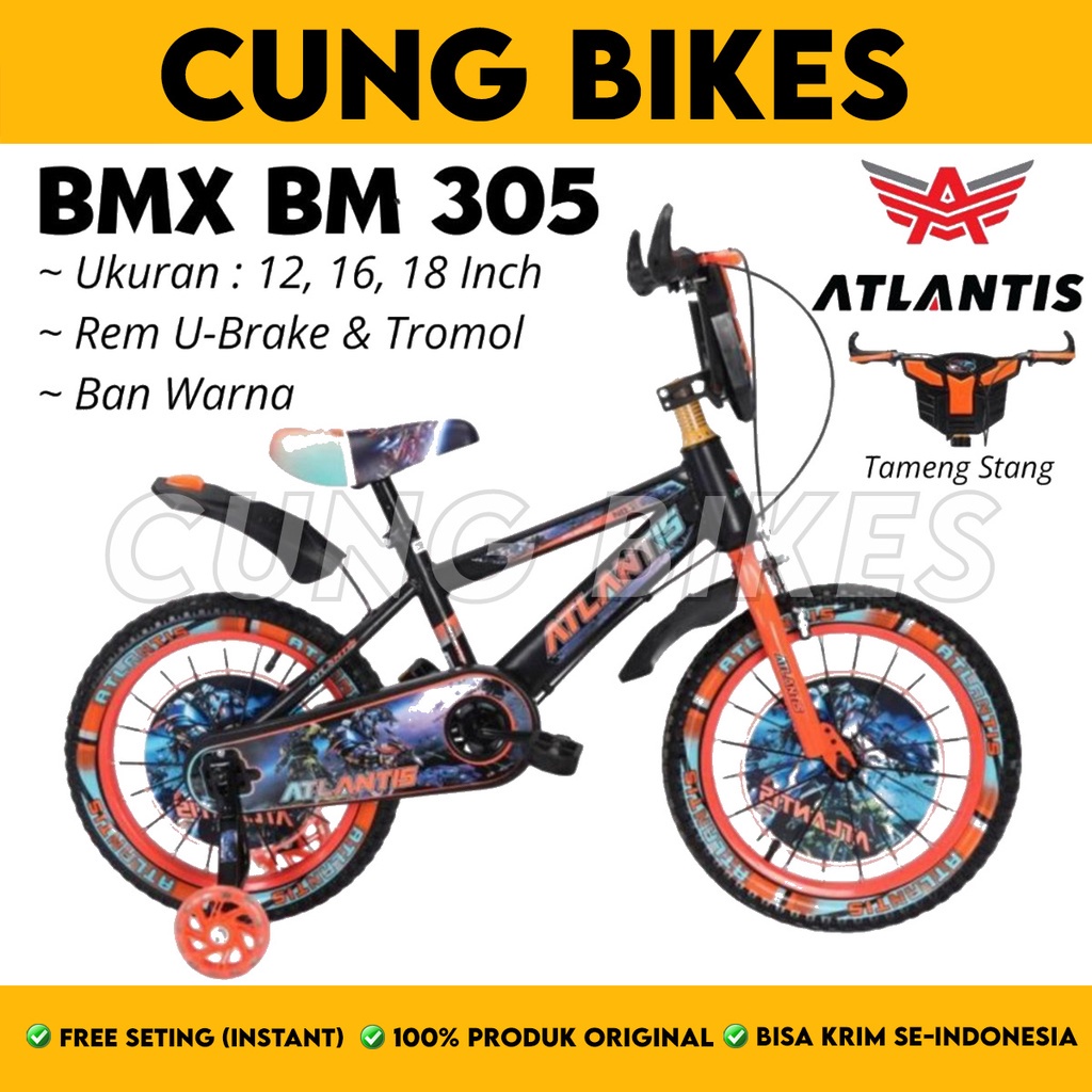 Jual Sepeda Anak Laki BMX ATLANTIS BM 305 Ukuran 12 16 18 Inch Usia 2-8 ...