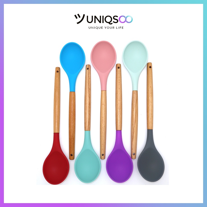 Jual UNIQSOO Silicone Soup Spoon / Silicone Utensil / Utensile Silicon ...