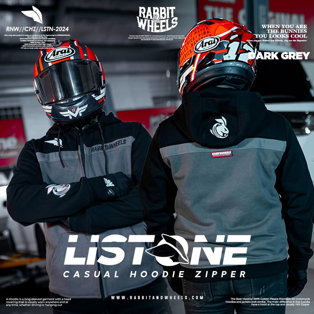 Jual LISTONE CASUAL HOODIE ZIPPER RABBIT AND WHEELS | Shopee Indonesia