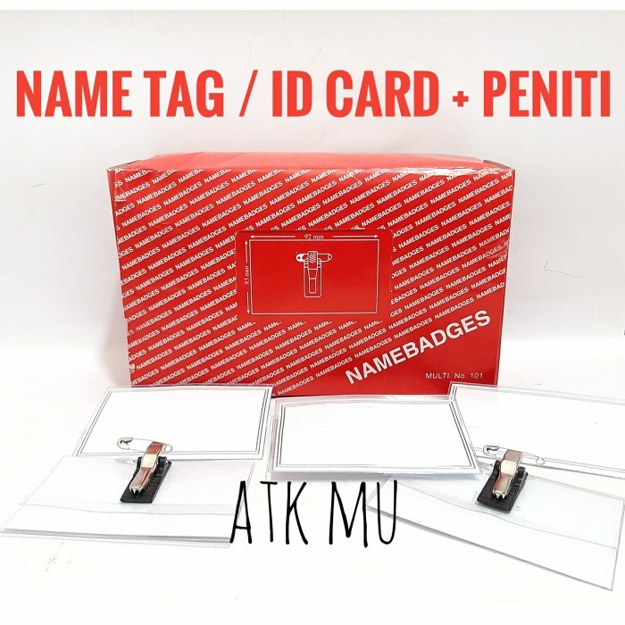 Jual [Terbaru]Ready [isi 50] Name Tag MULTI Jepit + Peniti / Namebadges ...