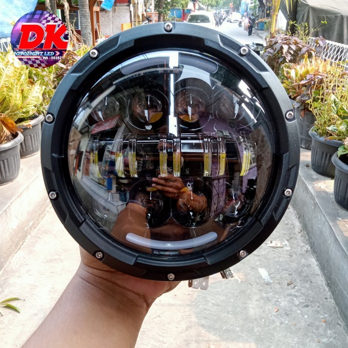Jual Lampu Headlamp Daymaker 7 inchi spider + drl motor mobil sinar putih - Lampu, 1 pcs ...