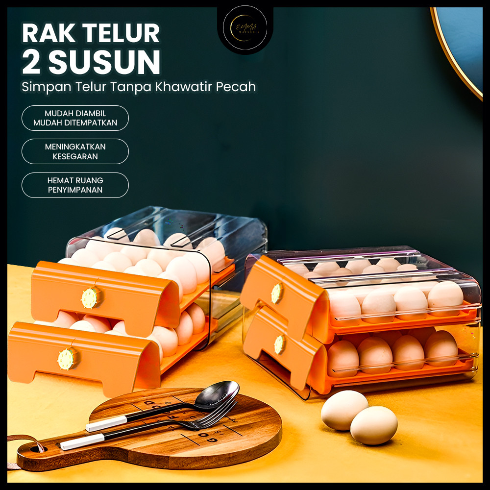 Jual EM Rak Telur 2 Susun Kotak isi 32 Butir | Shopee Indonesia