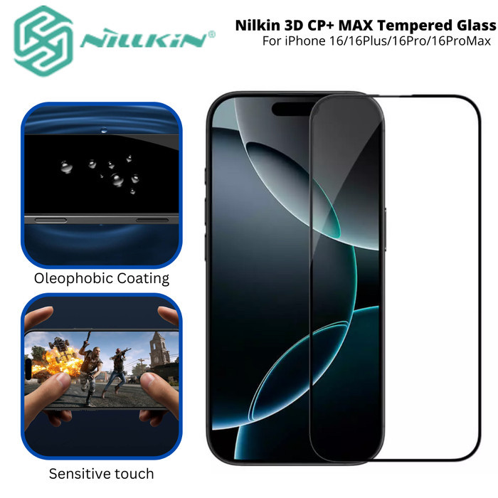 Jual Tempered Glass 3D CP+ MAX iPhone 16 Pro Max Plus Nillkin Anti Gores | Shopee Indonesia