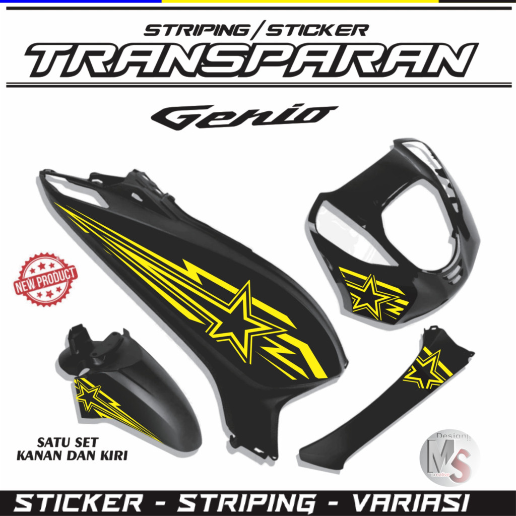Jual COD / STIKER Cod Variasi Genio Transparan UV Bening Simple BINTANG ...