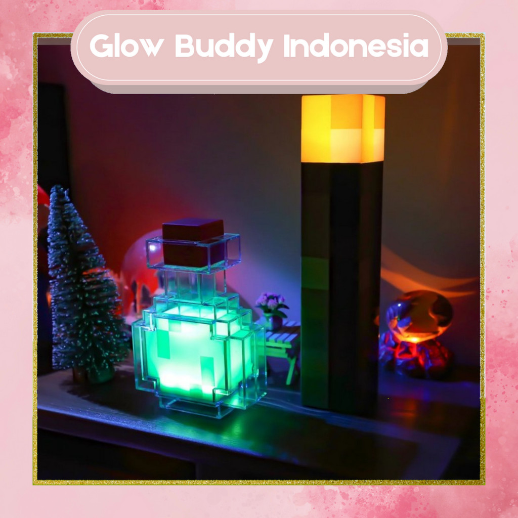 Jual COD Glow Buddy THINKGEEK Lampu LED Minecraft Potion Bottle Color ...