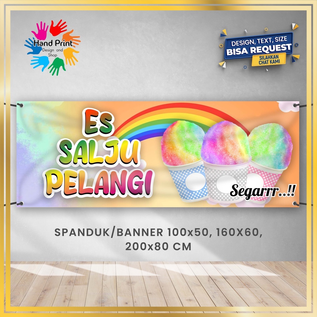 Jual SPANDUK / BANNER Es Salju Pelangi Gratis Request | Shopee Indonesia