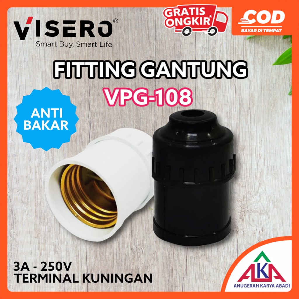 Jual Fitting Gantung VISERO VPG-108 3A 250V Terminal Kuningan Putih Hitam | Shopee Indonesia