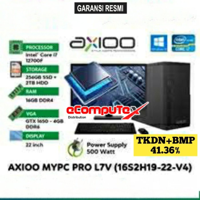 Jual PC DESKTOP AXIOO MYPC PRO L7V (16S2H19-22-V4) i7 16GB 2TB 22"FHD ...